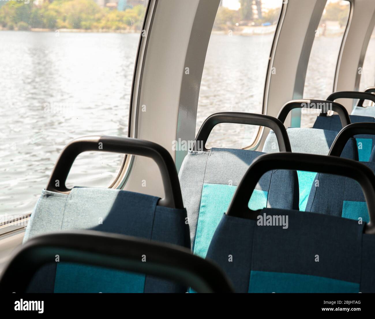 Inside view of river tram Stock Photo - Alamy