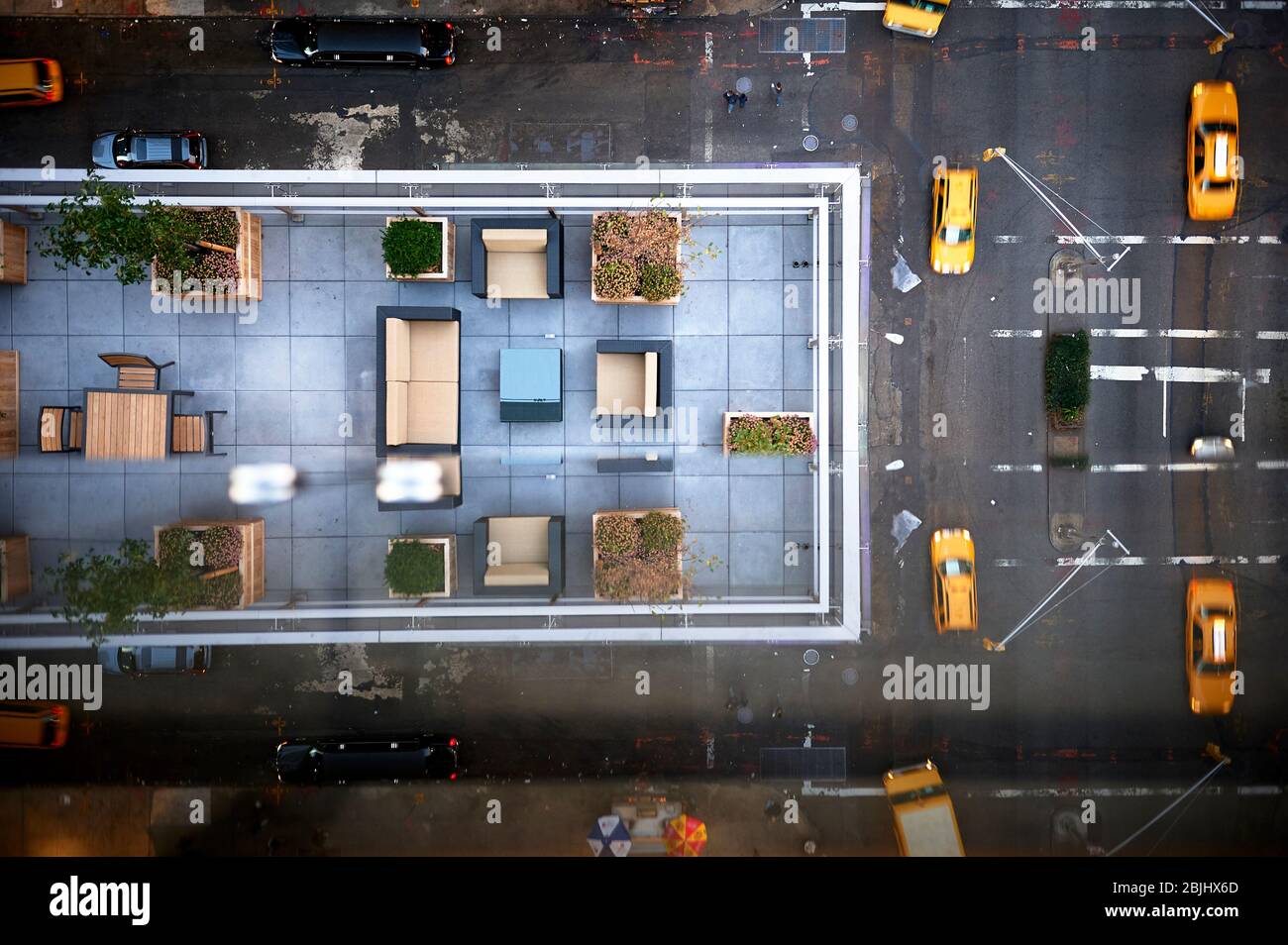 Looking down the side of a building in New York City Stock Photo - Alamy