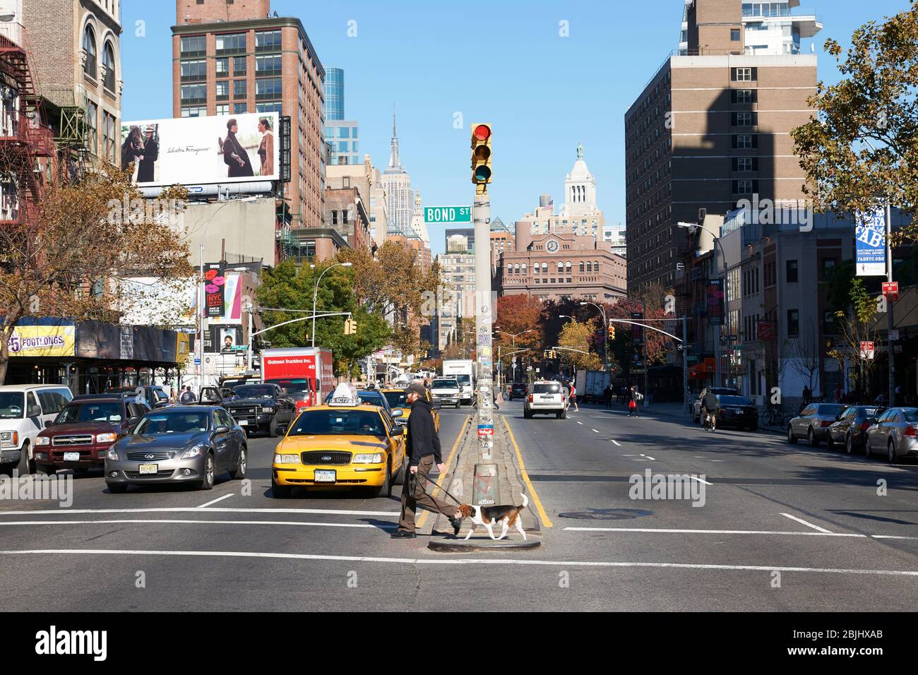 The junction of Bond Street, New York City Stock Photo - Alamy