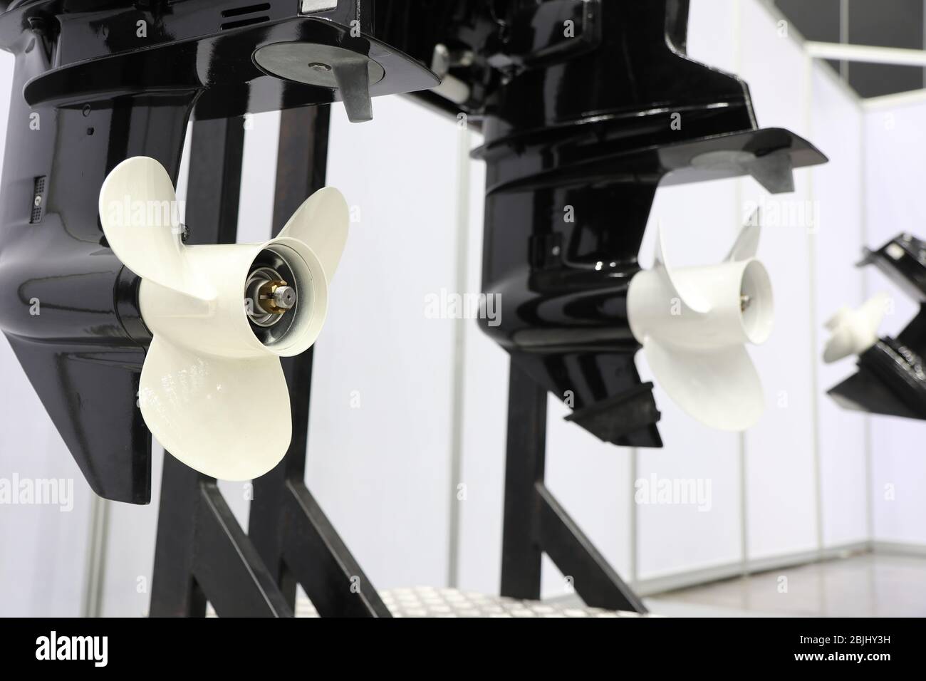 white three blade of marine engine for speed boat ; engineering ...