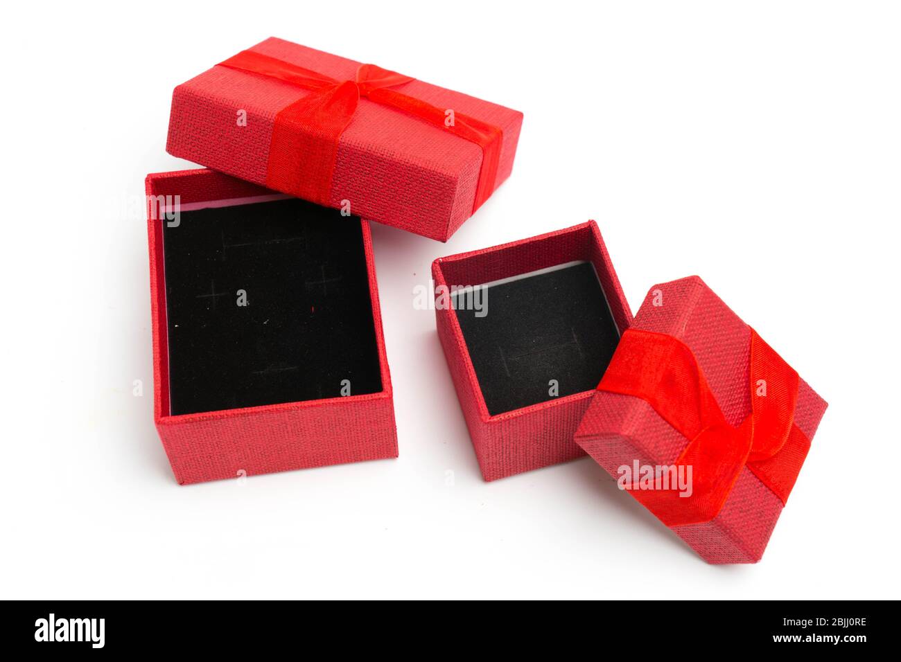 empty red gift box isolated on white background Stock Photo - Alamy