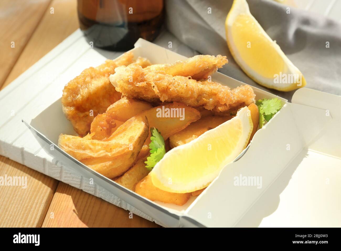 Fish and chips box table hi-res stock photography and images - Alamy