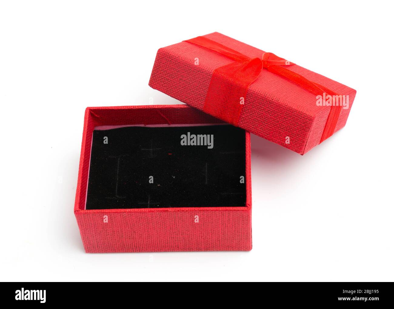 empty red gift box isolated on white background Stock Photo - Alamy
