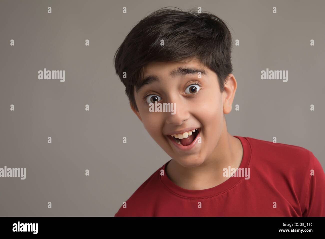 Portrait of an excited young boy. (Children Stock Photo - Alamy