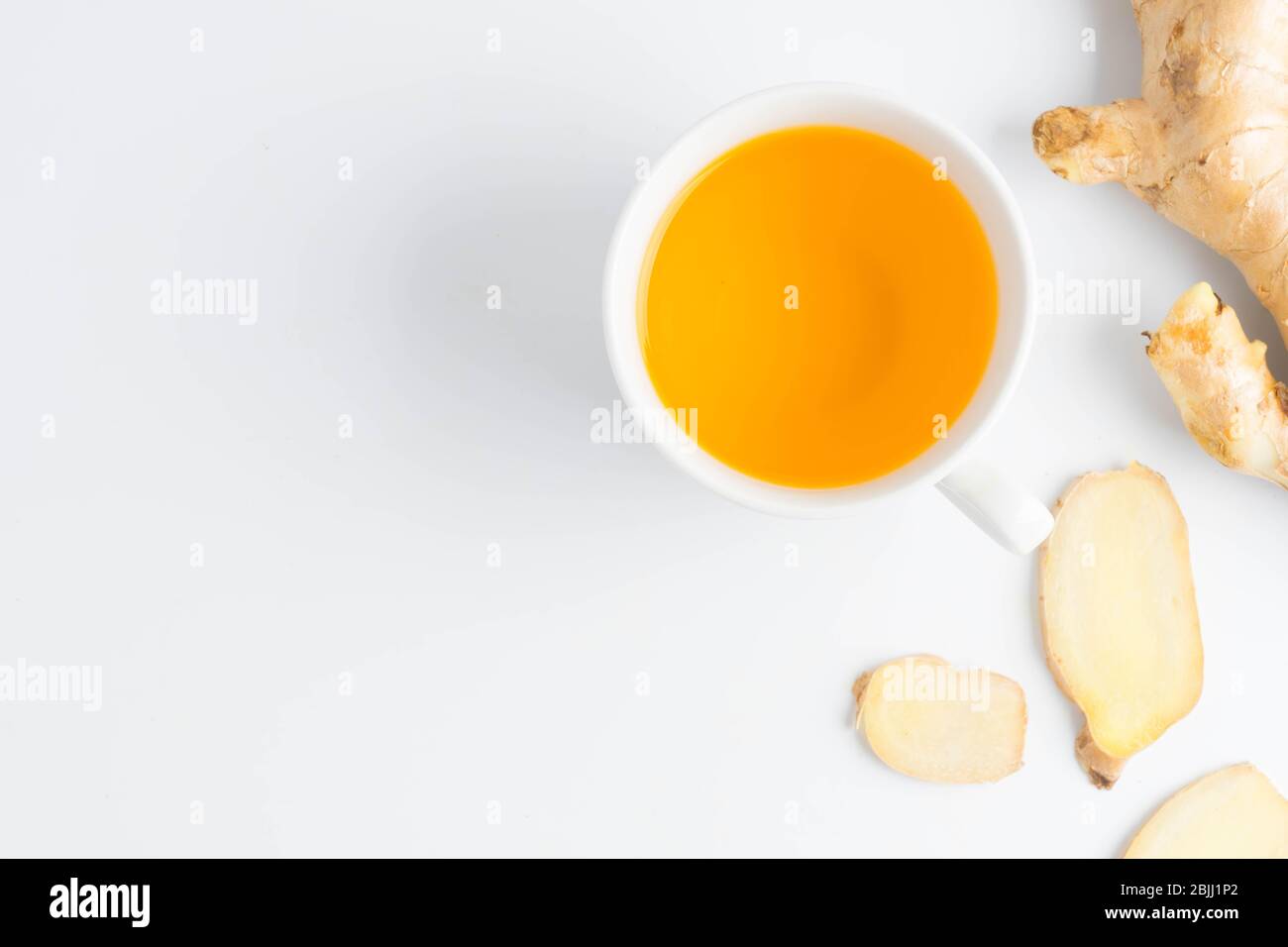 hot ginger tea ginger ale ginger beer in glass with ginger slice on ...