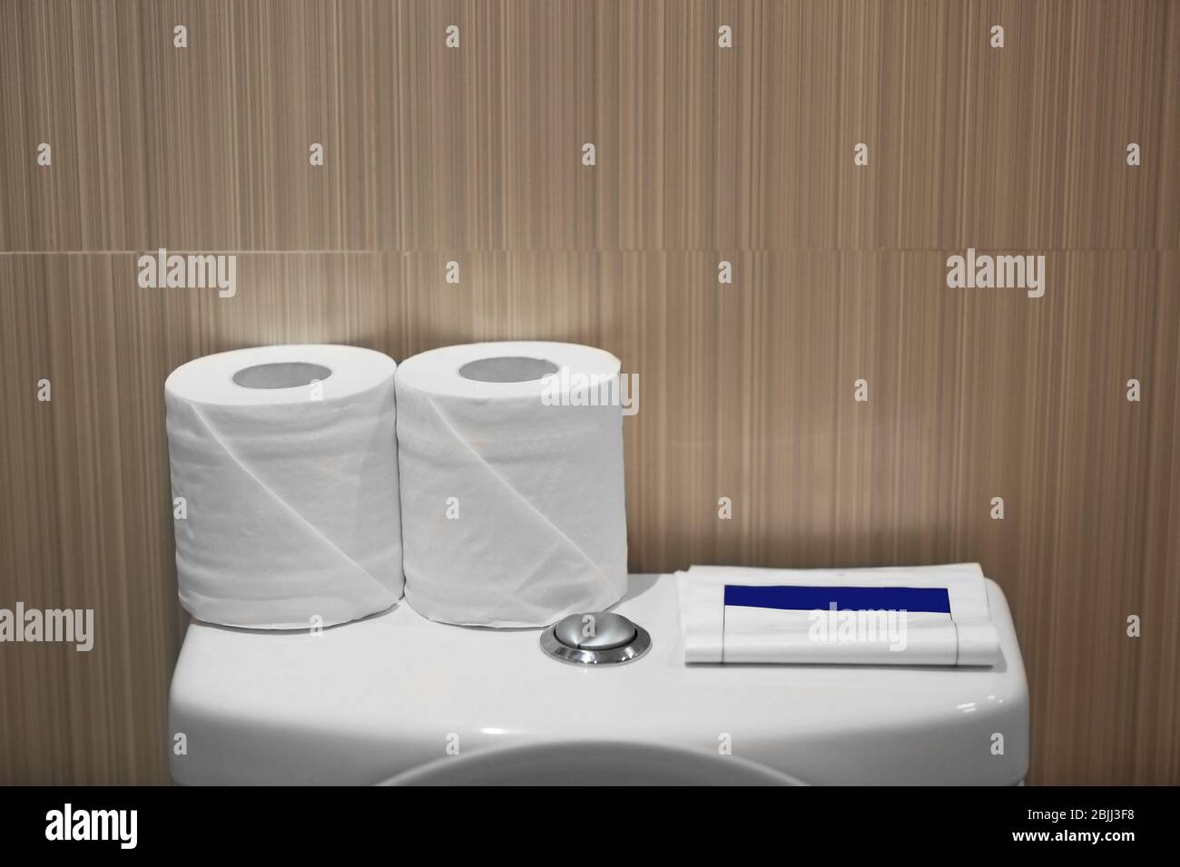 Rolls of toilet paper in restroom Stock Photo - Alamy