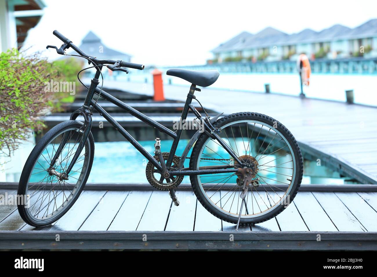 Modern bicycle outdoors at resort Stock Photo - Alamy