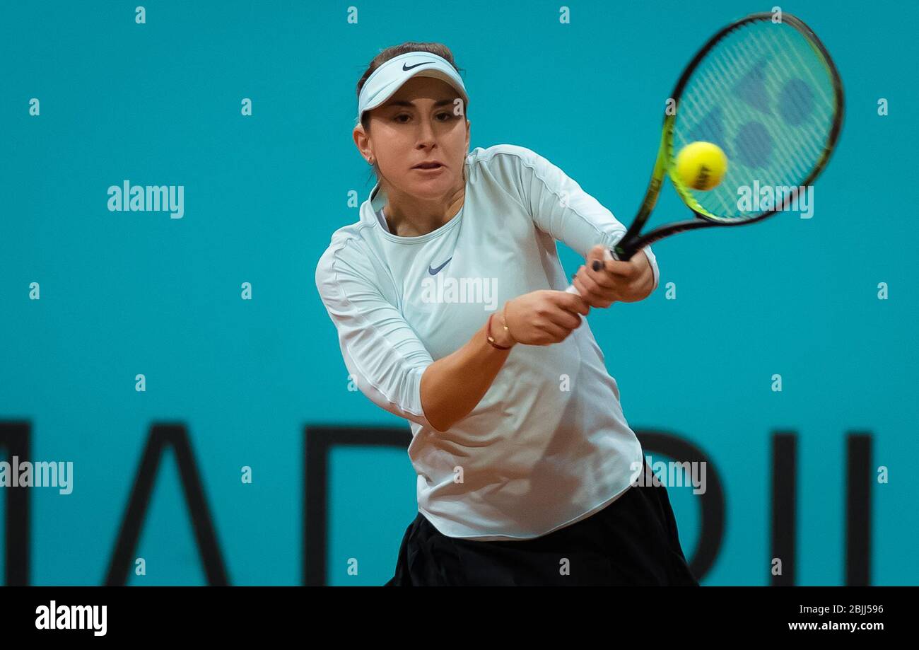 Belinda Bencic of Switzerland in action during her second-round match ...