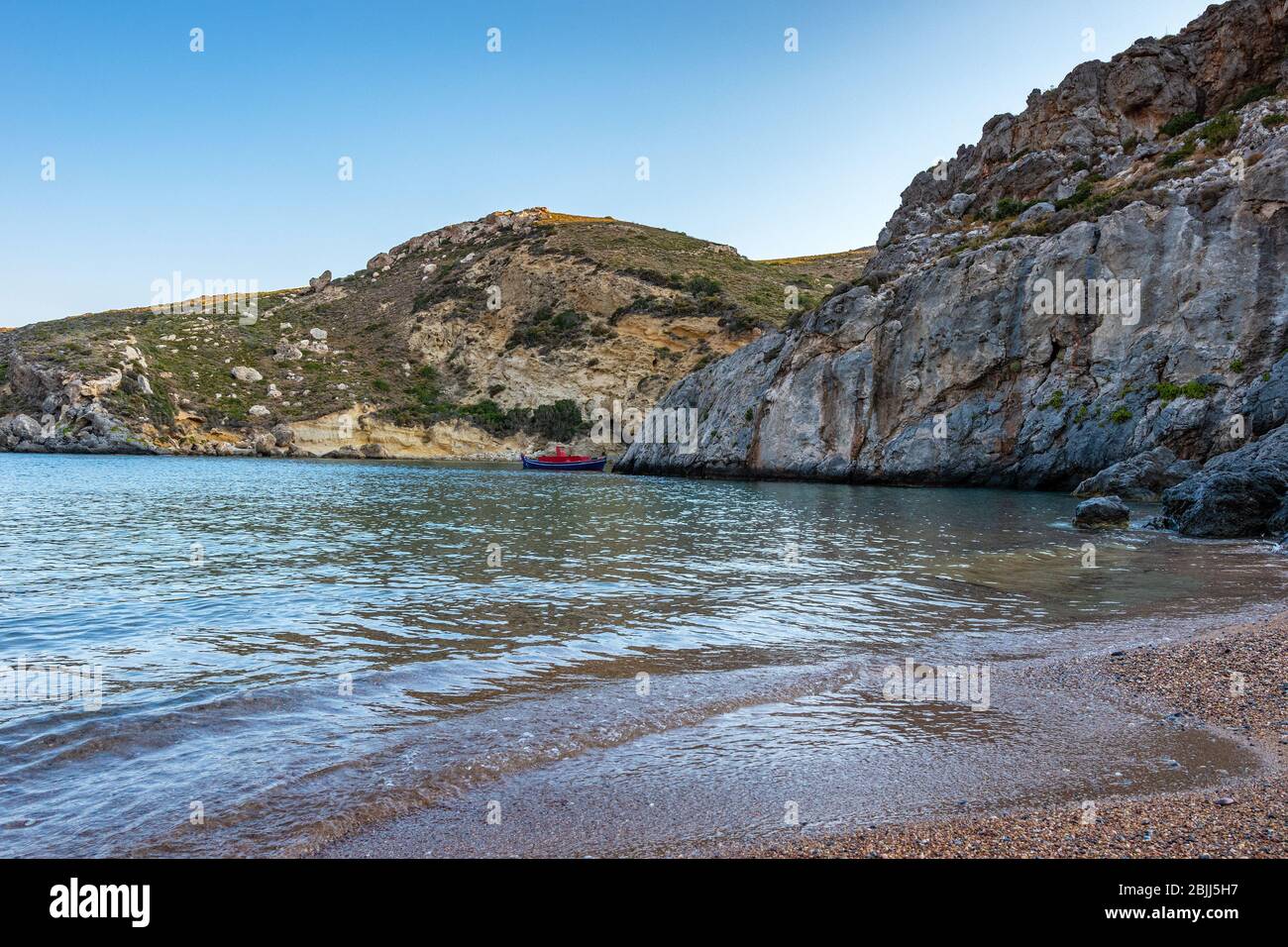 The famous rocky beach Melidoni in Kythera island. Amazing scenery with ...