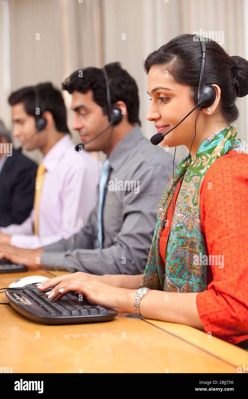 Indian call center agents hi-res stock photography and images - Alamy