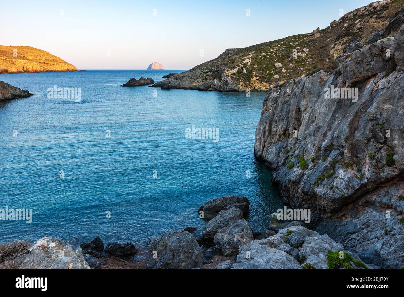 The famous rocky beach Melidoni in Kythera island. Amazing scenery with ...