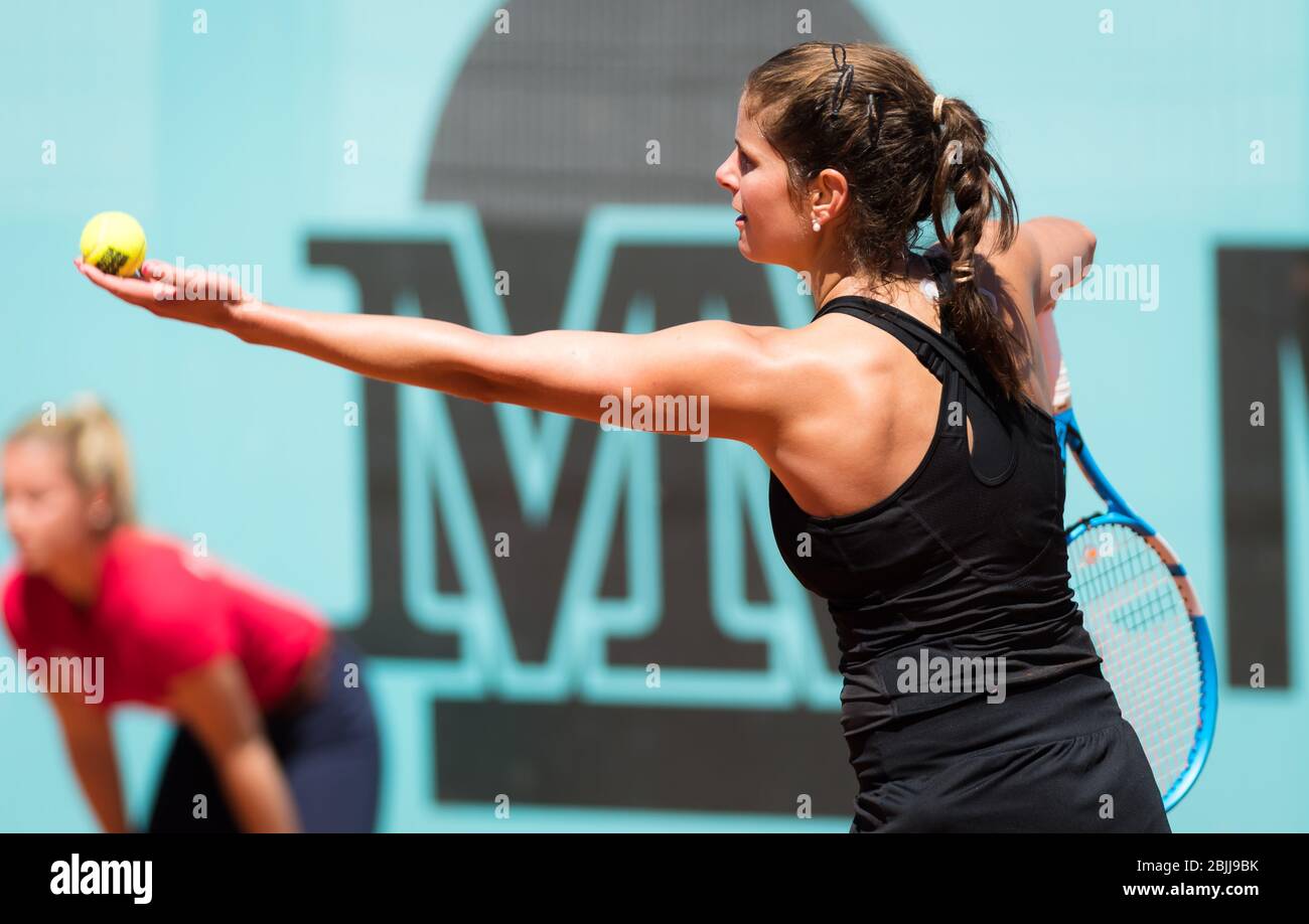 Julia Goerges of Germany in action during her first-round match at the ...