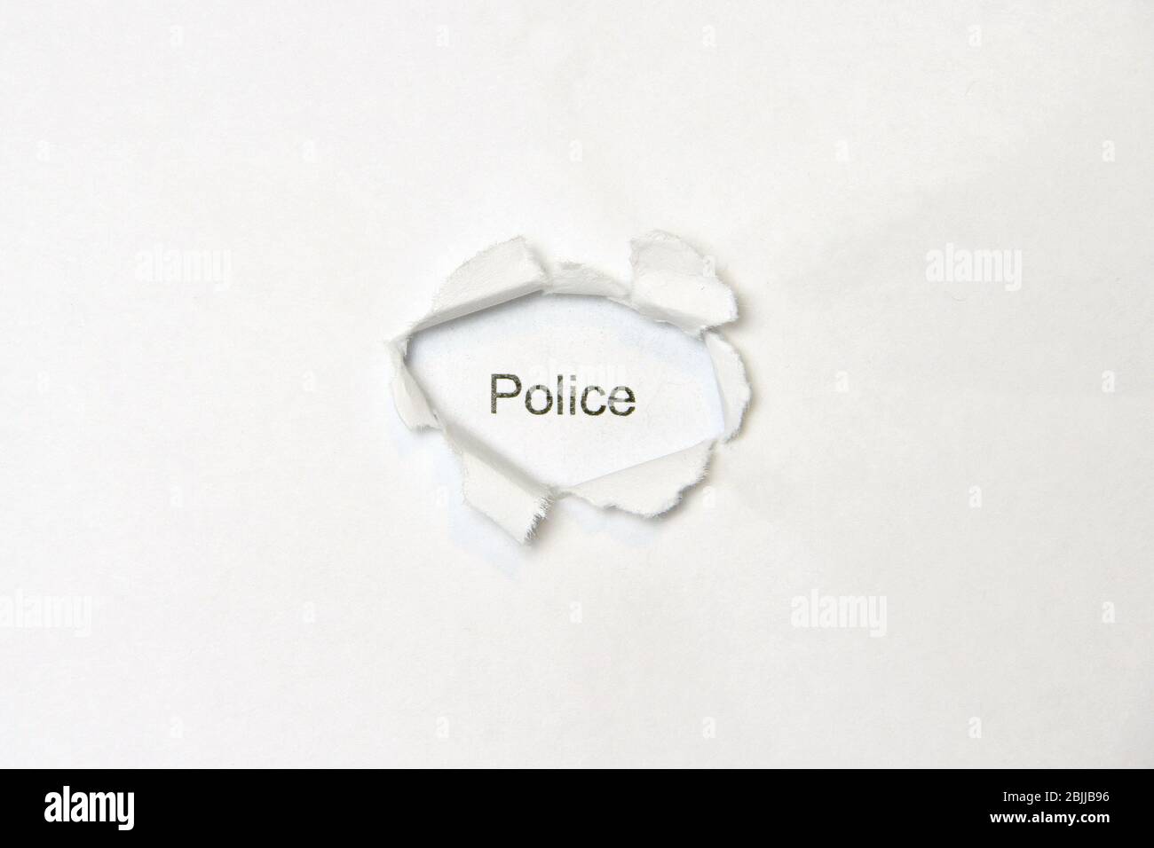 Word police on white isolated background, the inscription through the ...