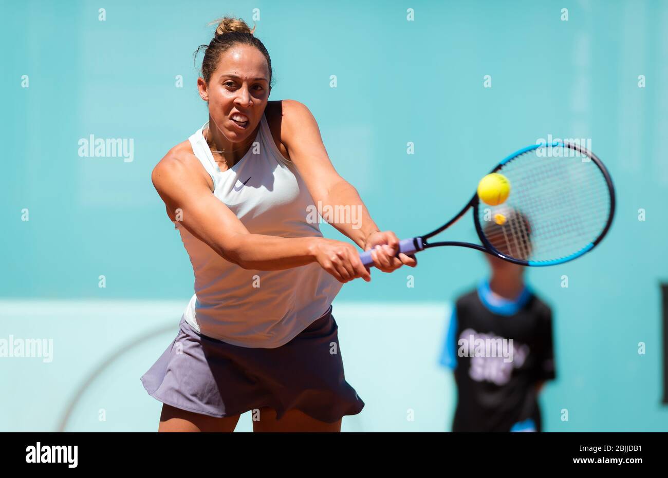 Madison Keys of the United States in action during her first-round ...