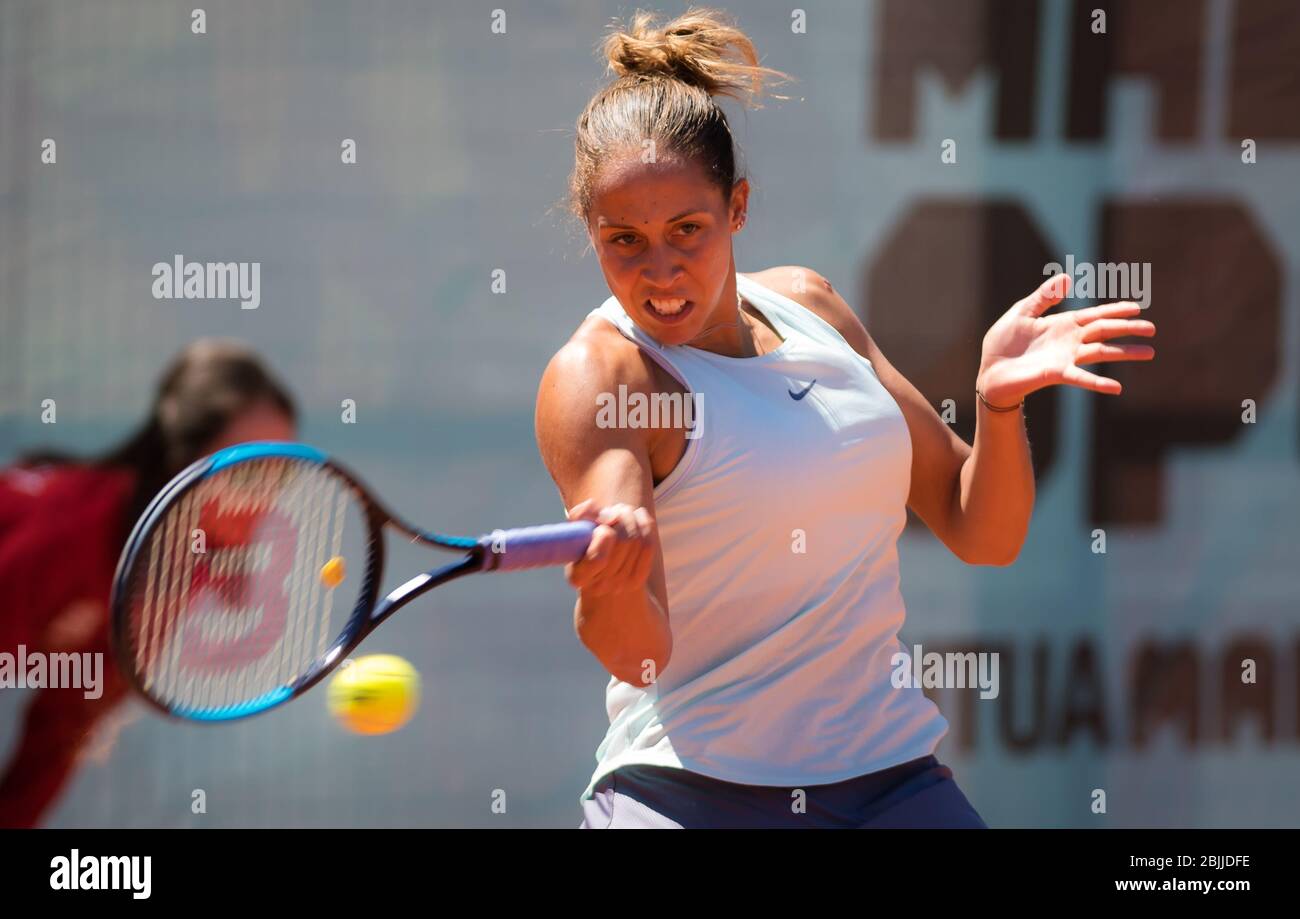 Madison Keys of the United States in action during her first-round ...