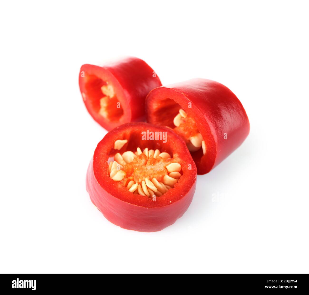 Sliced chili pepper Cut Out Stock Images & Pictures - Alamy