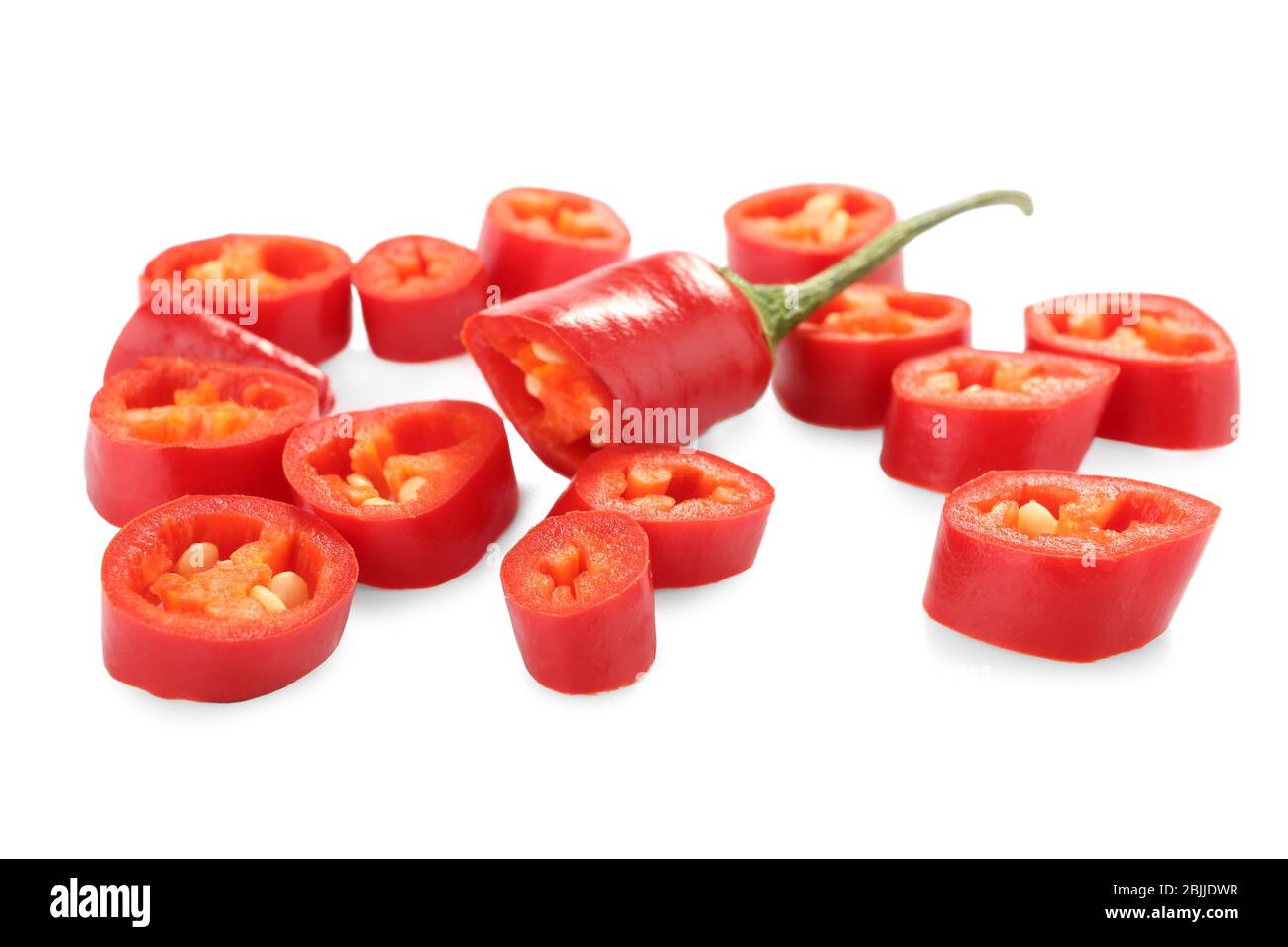Sliced chili pepper Cut Out Stock Images & Pictures - Alamy