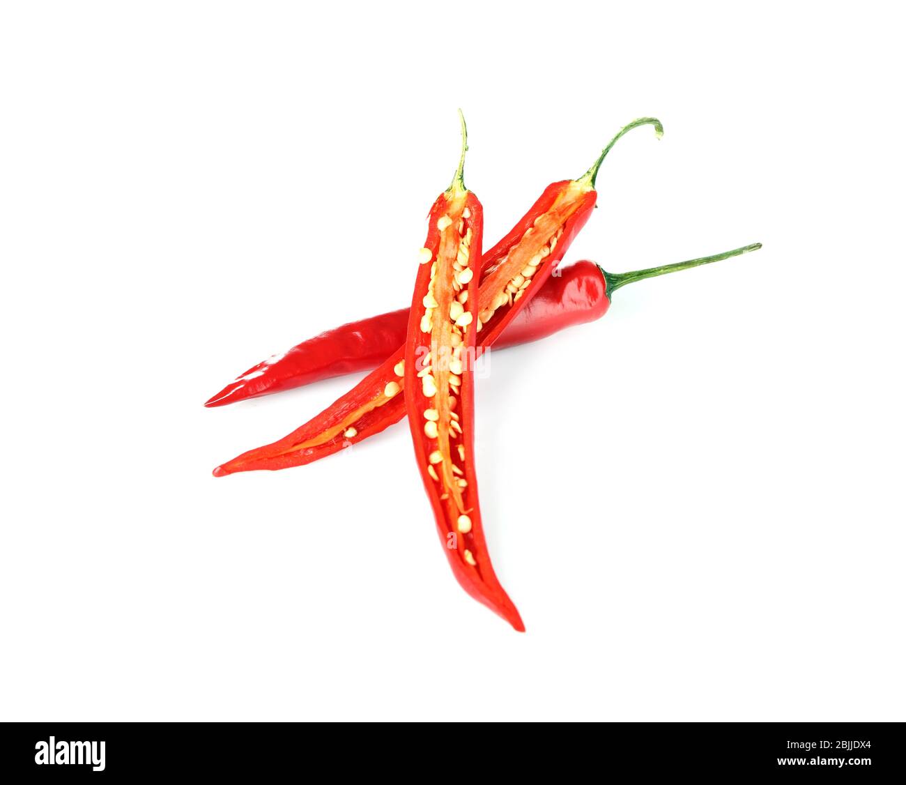 Chili peppers on white background Stock Photo - Alamy