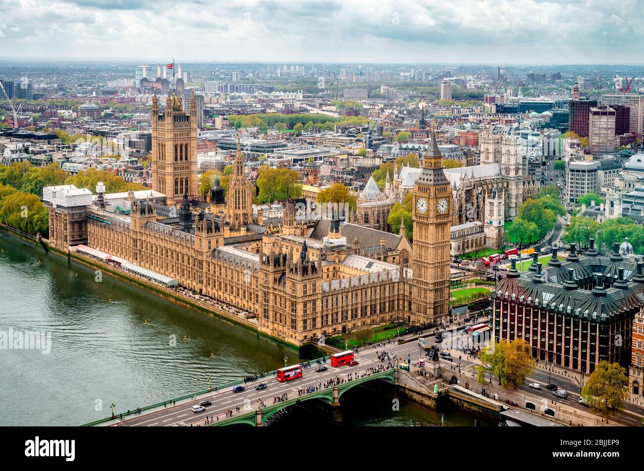 An aerial view of the palace of westminster hi-res stock photography ...