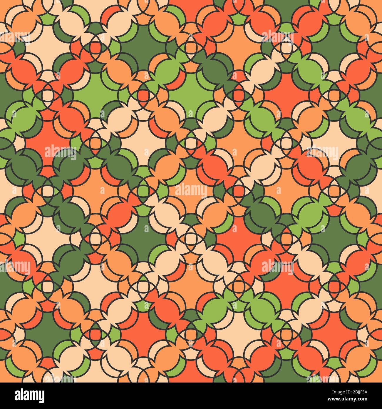 Vector color seamless pattern of arbitrary circle lines. Stock ...