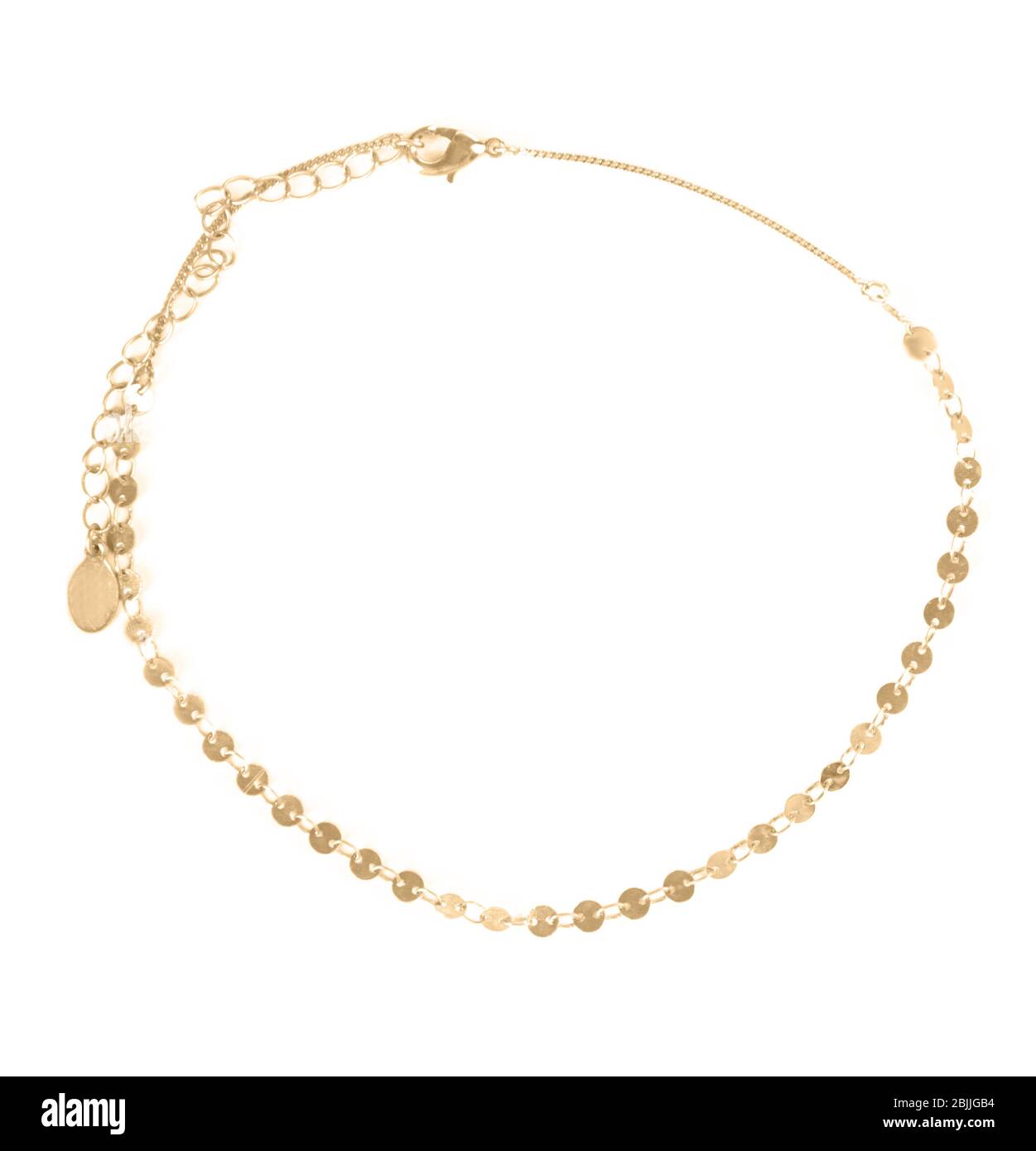 Elegant golden chainlet isolated on white Stock Photo - Alamy