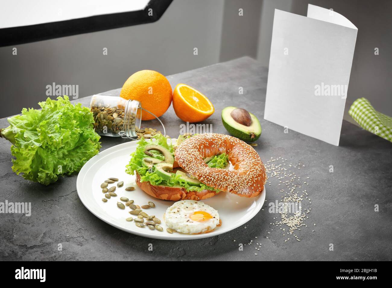 Modern photo studio during shooting food Stock Photo - Alamy