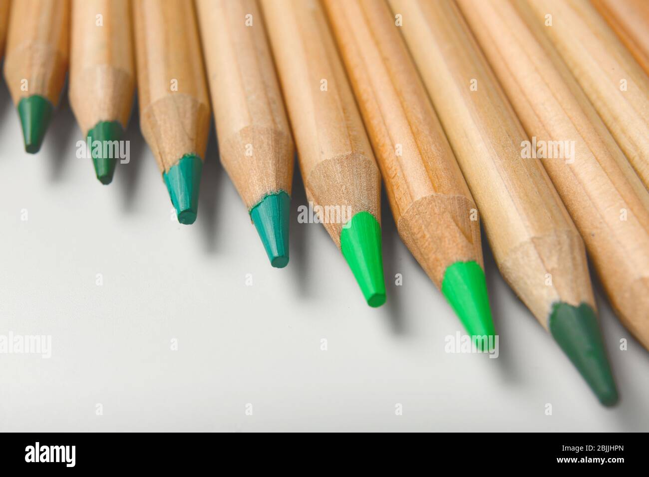 Different shades of green pencils hi-res stock photography and images ...