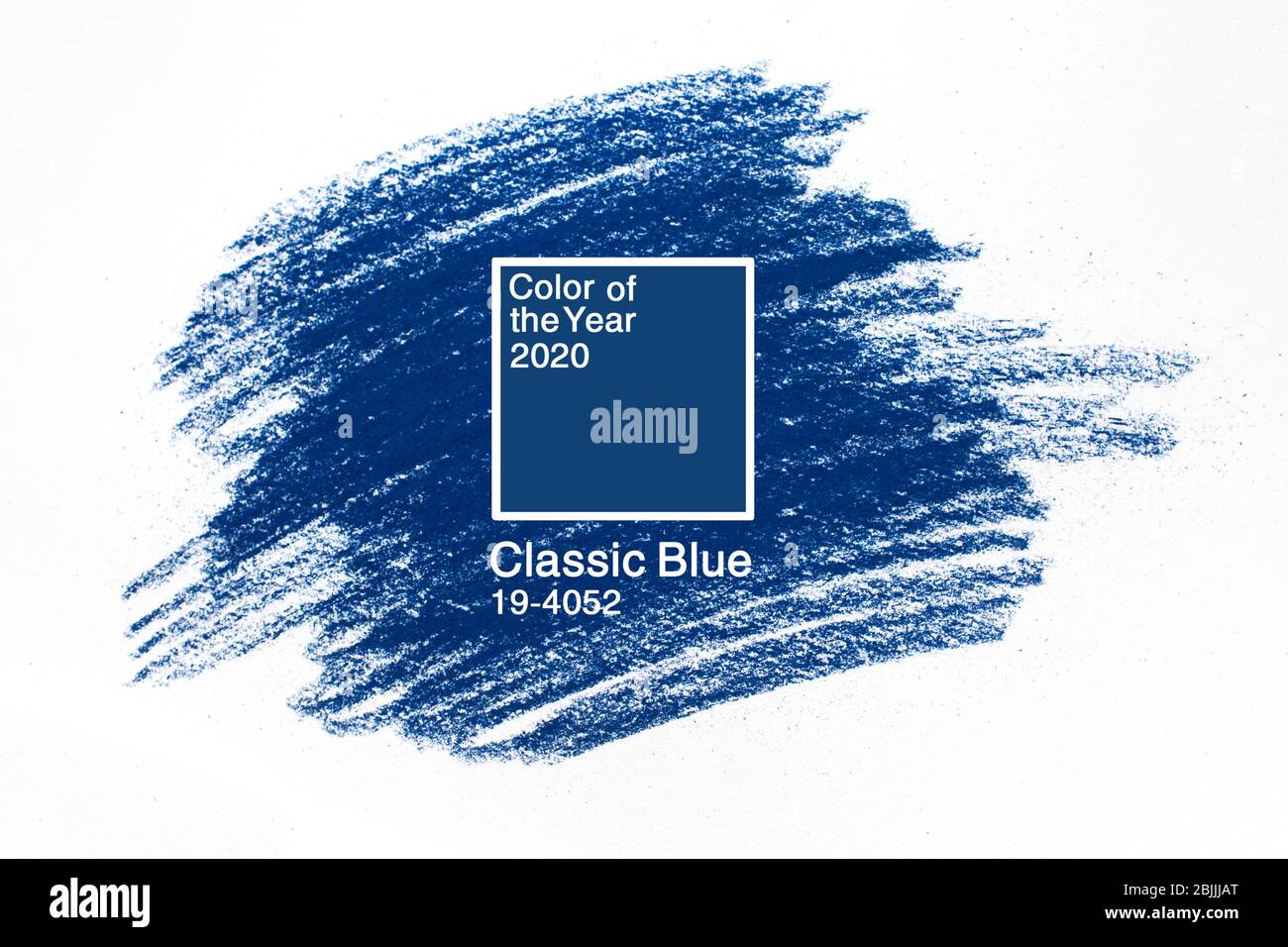 Classic Blue. Color of the Year 2020. Brush stroke of blue paint on ...