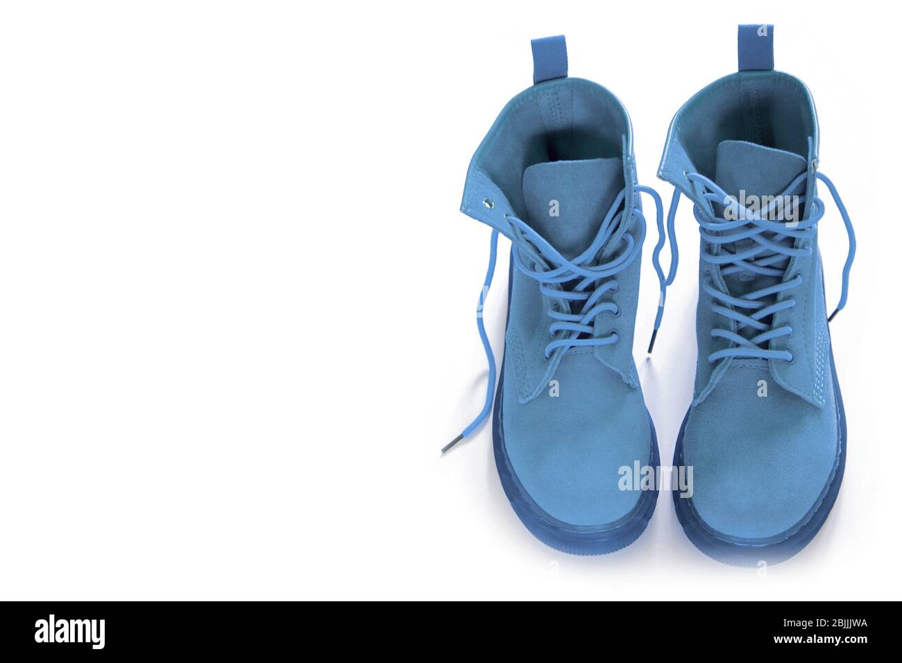 Classic Blue. Color of the Year 2020. Blue suede women boots Stock ...