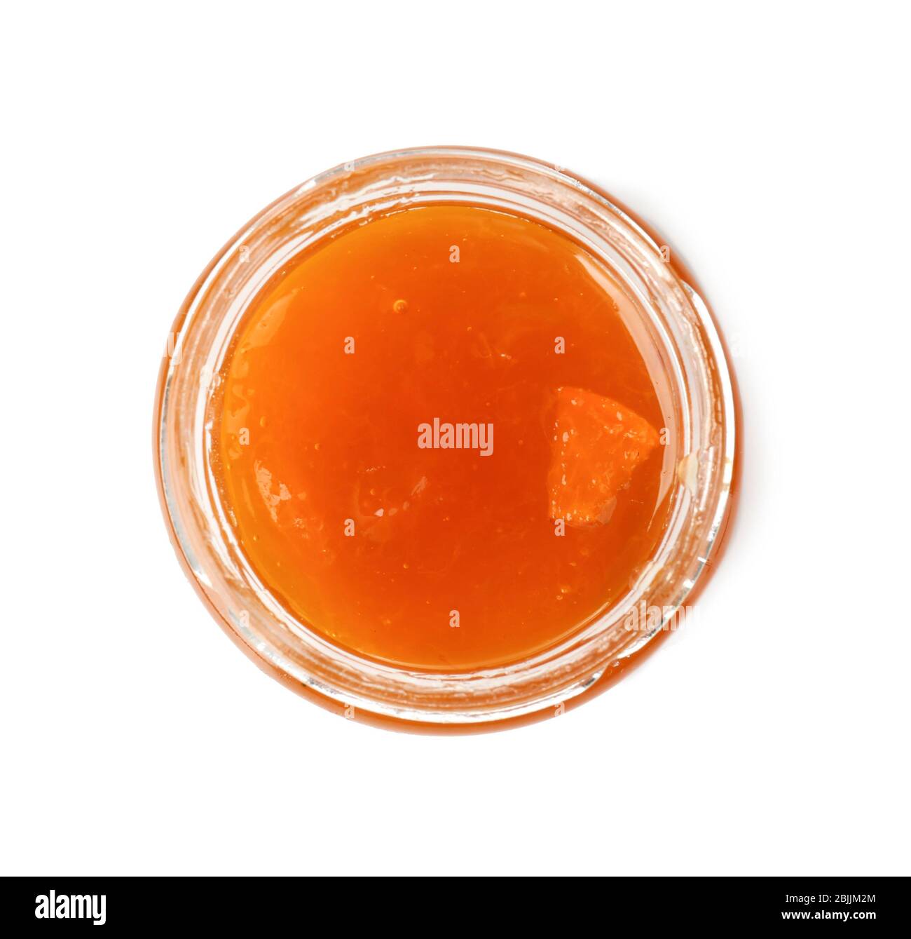 Apricot jam in jar, isolated on white Stock Photo - Alamy