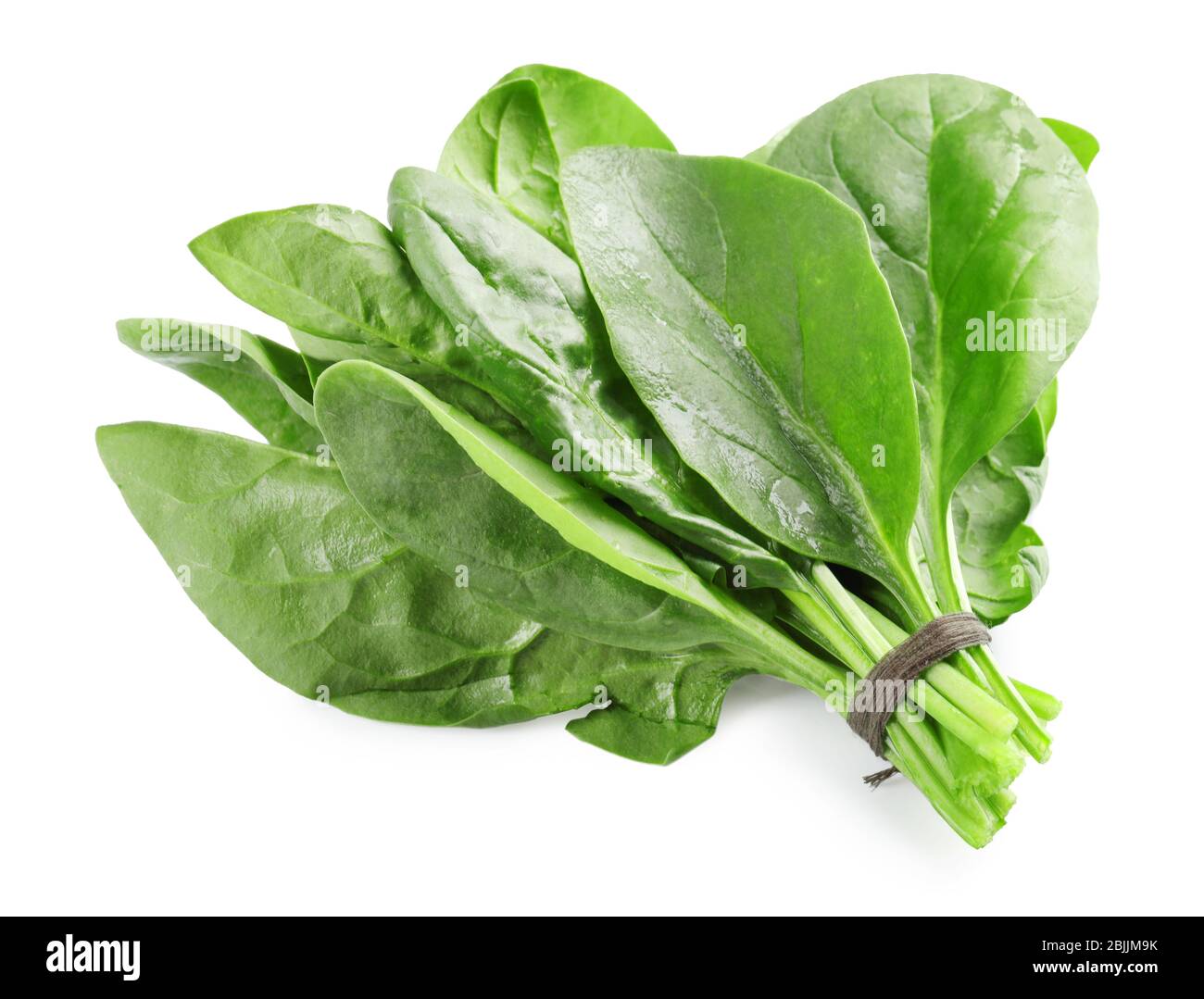Bunch of spinach on white background Stock Photo - Alamy
