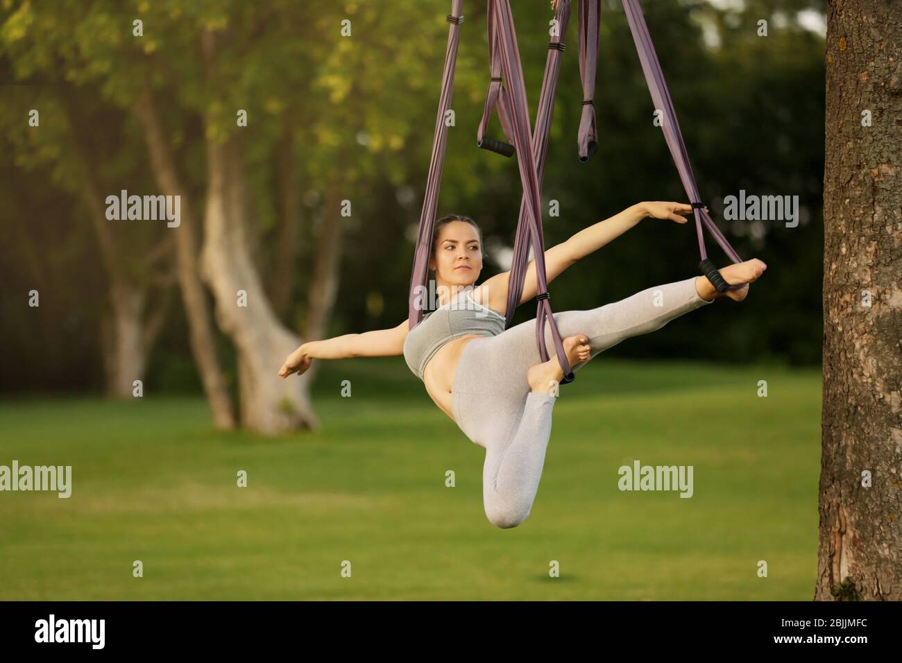 Aerial green fitness young woman hi-res stock photography and images ...