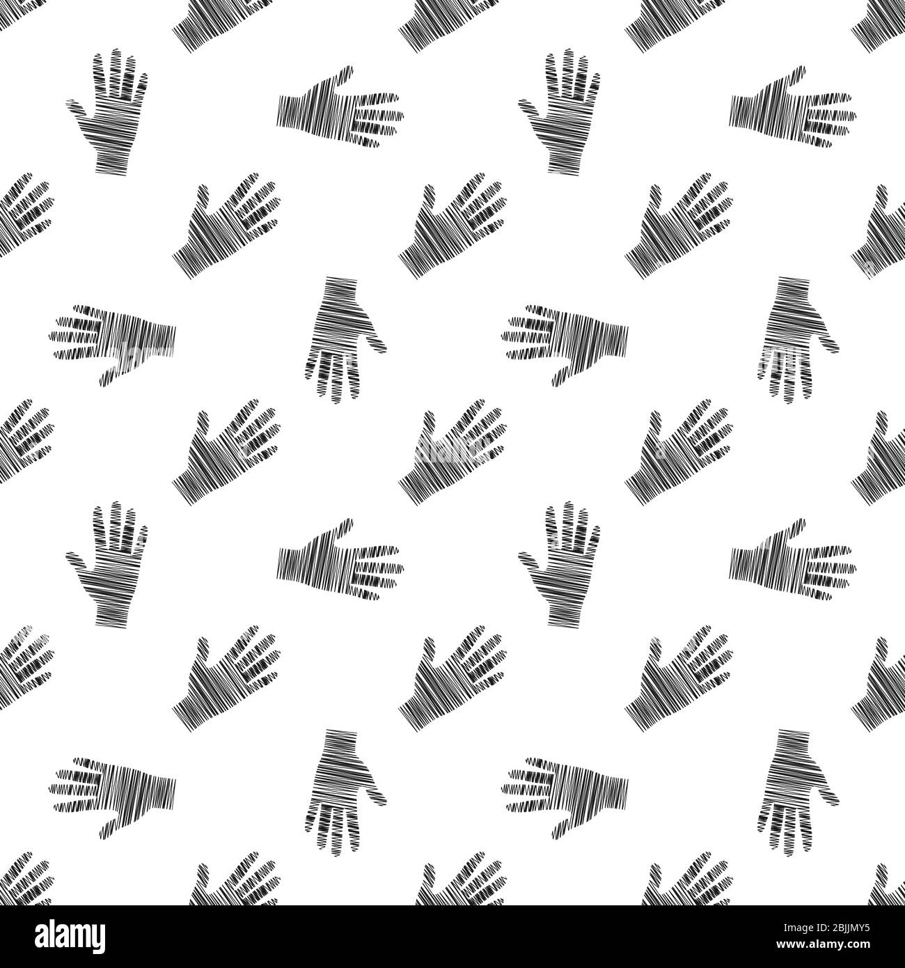 Vector seamless pattern, palm of the hand. Stock illustration for ...