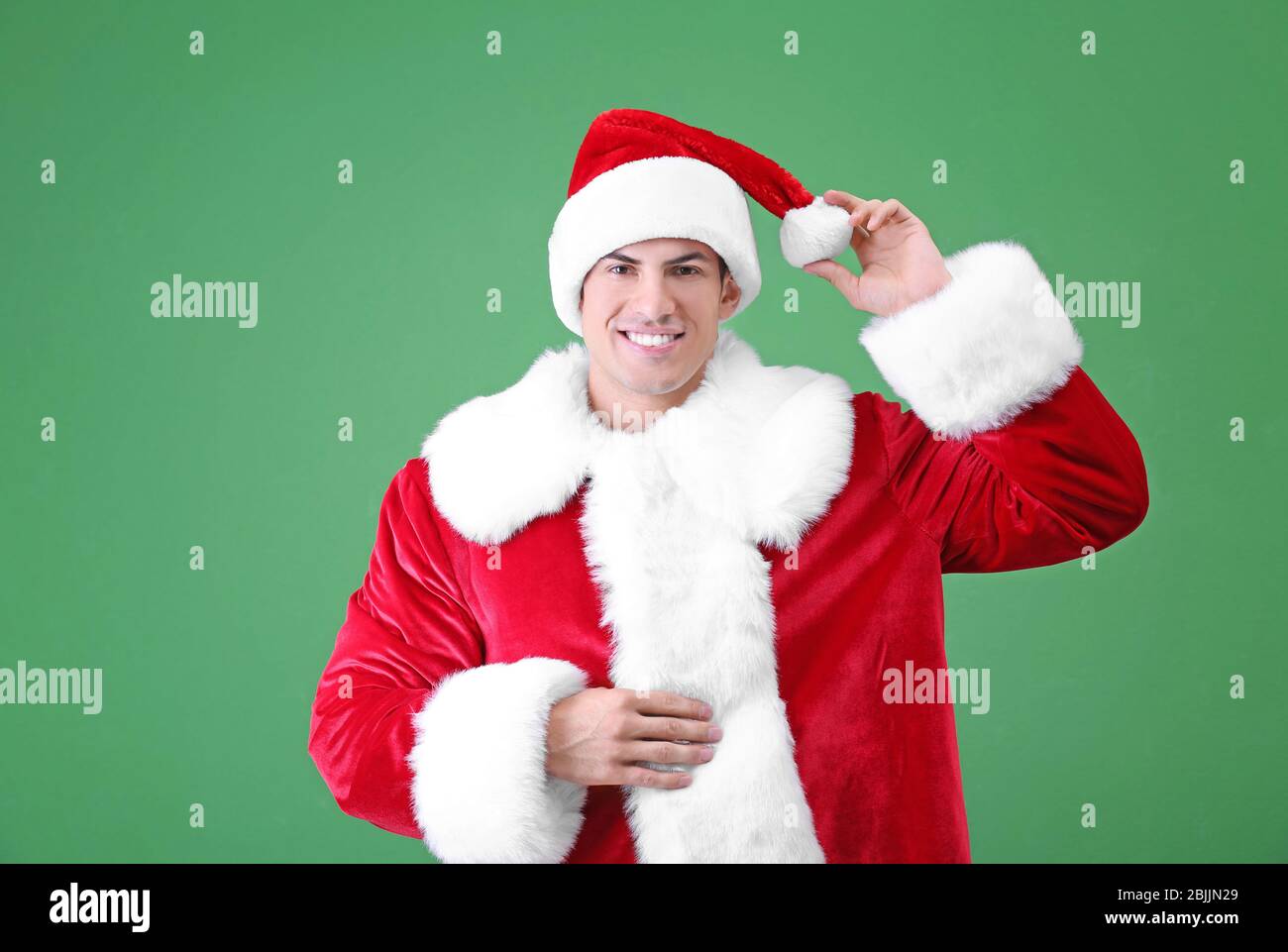 Handsome man in santa claus hi-res stock photography and images - Alamy