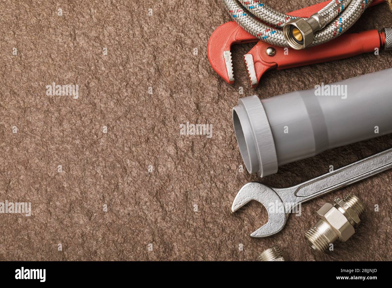Various plumbing tools for connecting faucets and sewers with copy ...