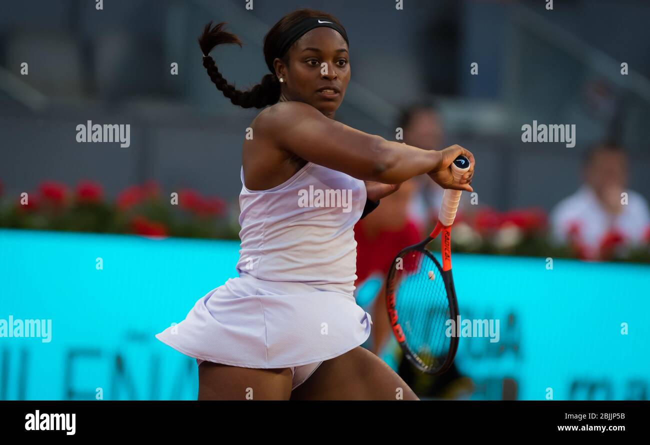 Sloane Stephens of the United States in action during her semi-final ...