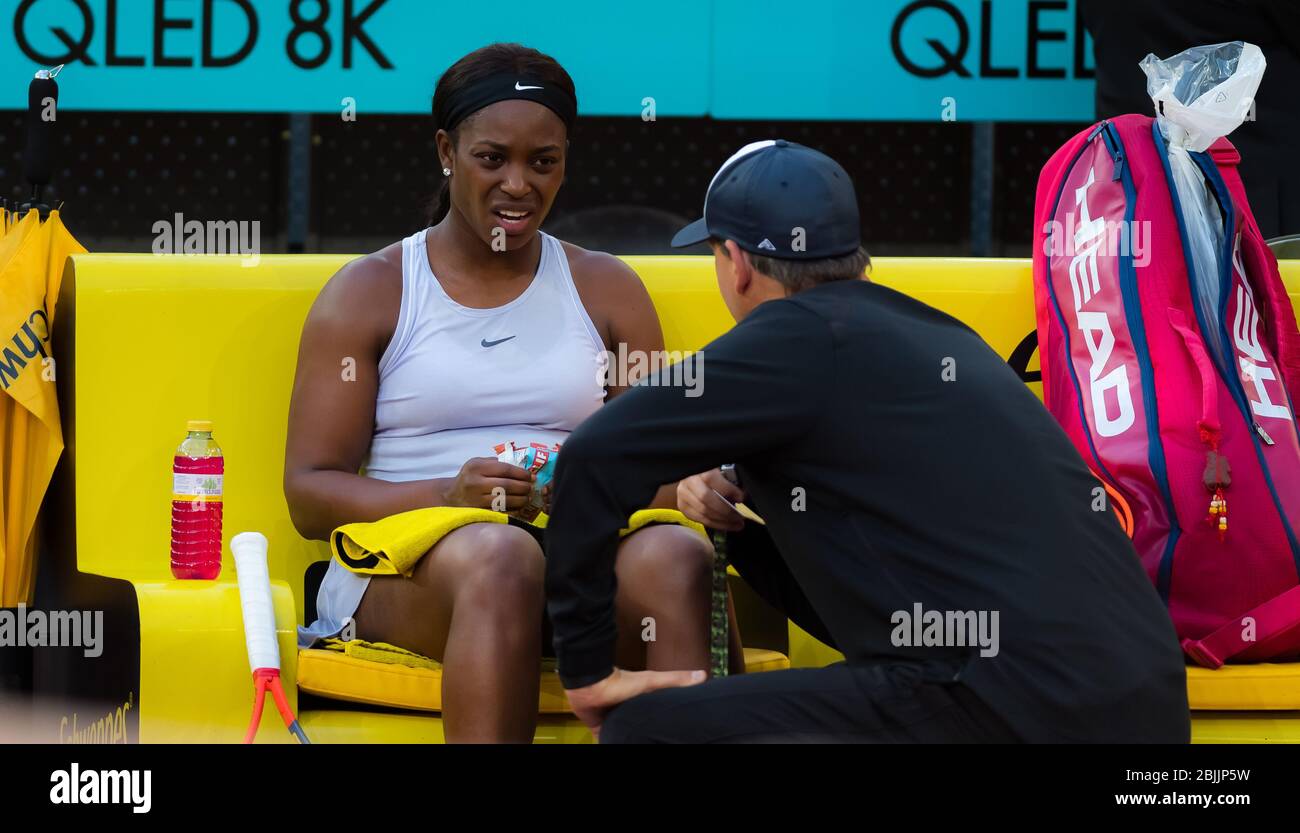 Sloane Stephens of the United States in action during her semi-final ...