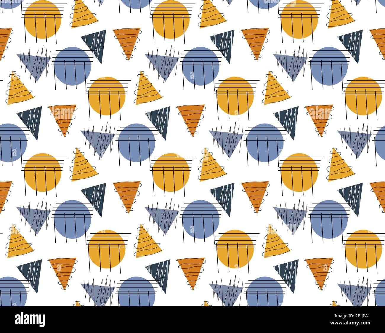 Retro geometric seamless pattern. Trendy endless background, repeating ...