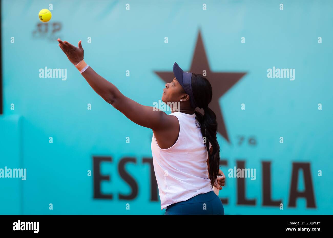 Sloane Stephens of the United States during practice at the 2019 Mutua ...