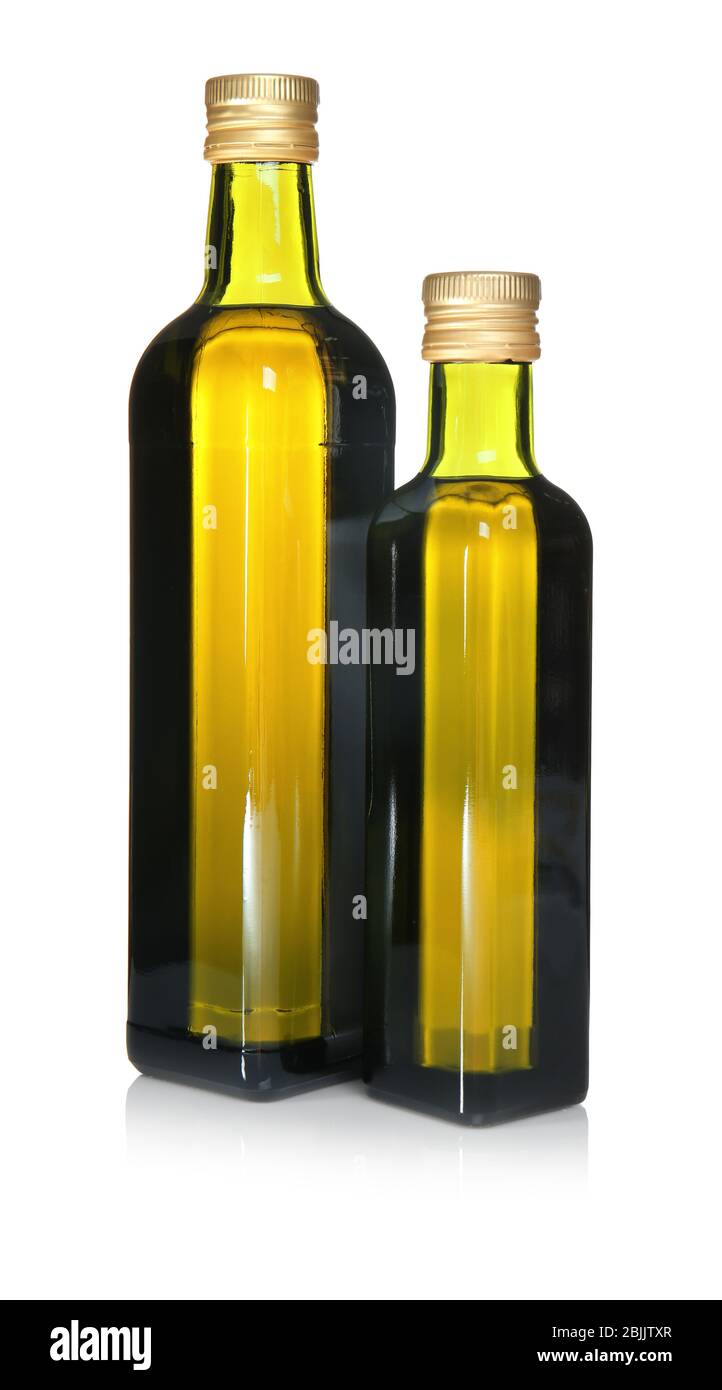 Bottles of cooking oil, isolated on white Stock Photo - Alamy