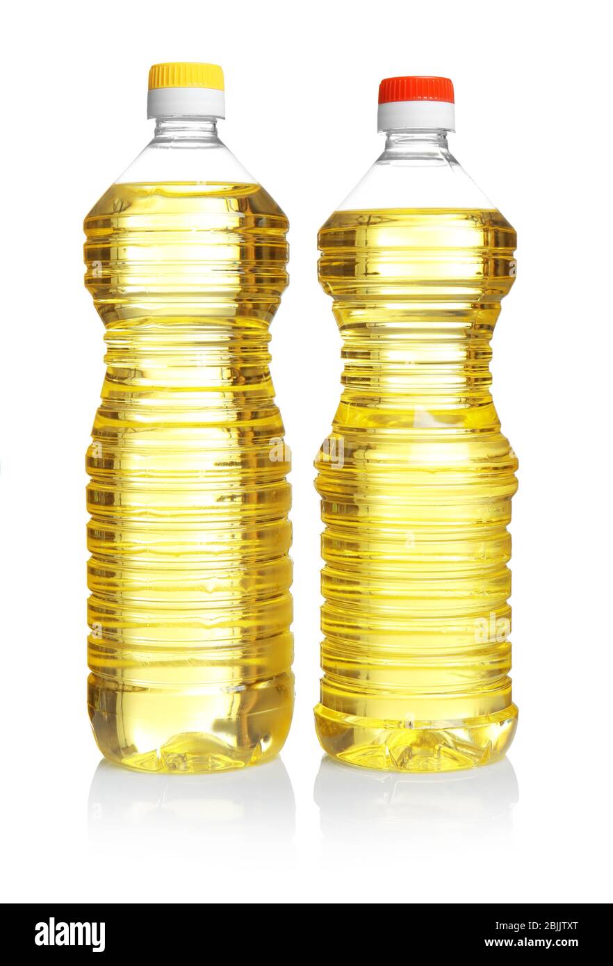 Bottles of cooking oil, isolated on white Stock Photo - Alamy