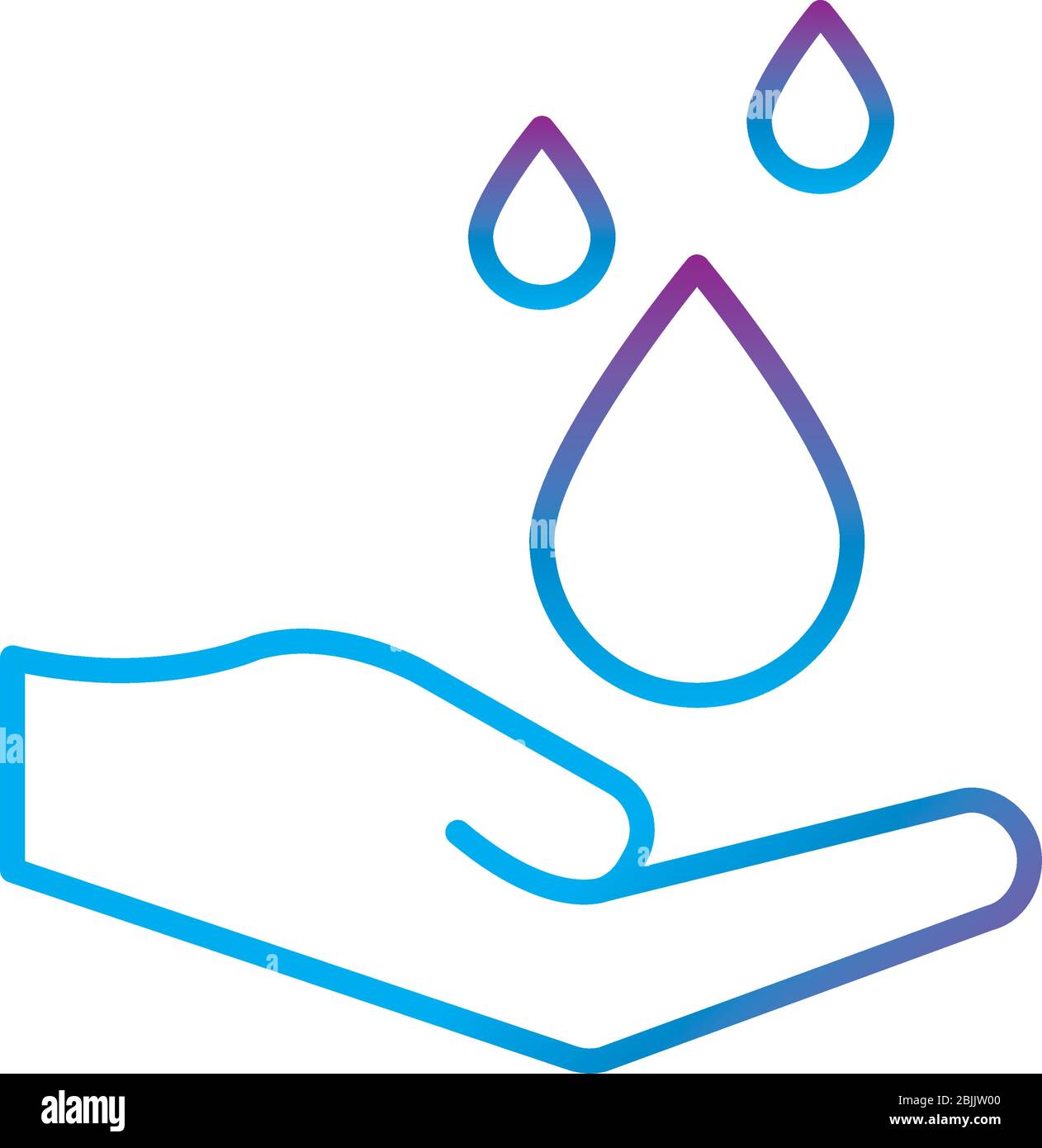 Hand washing with drops gradient line style icon vector design Stock ...