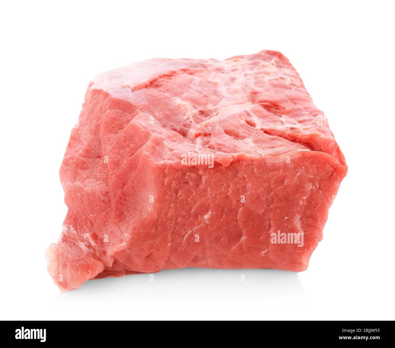 Piece of fresh meat, isolated on white Stock Photo - Alamy