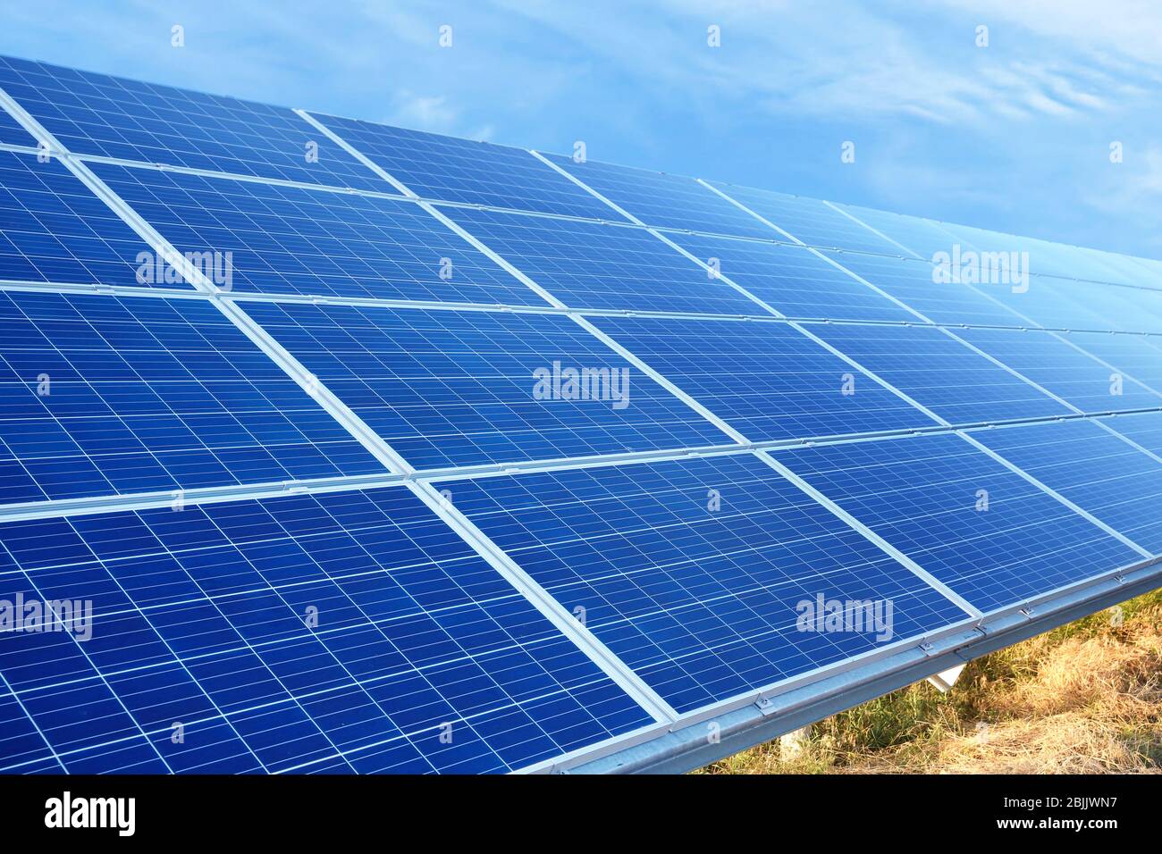 Solar panels installed outdoors Stock Photo - Alamy