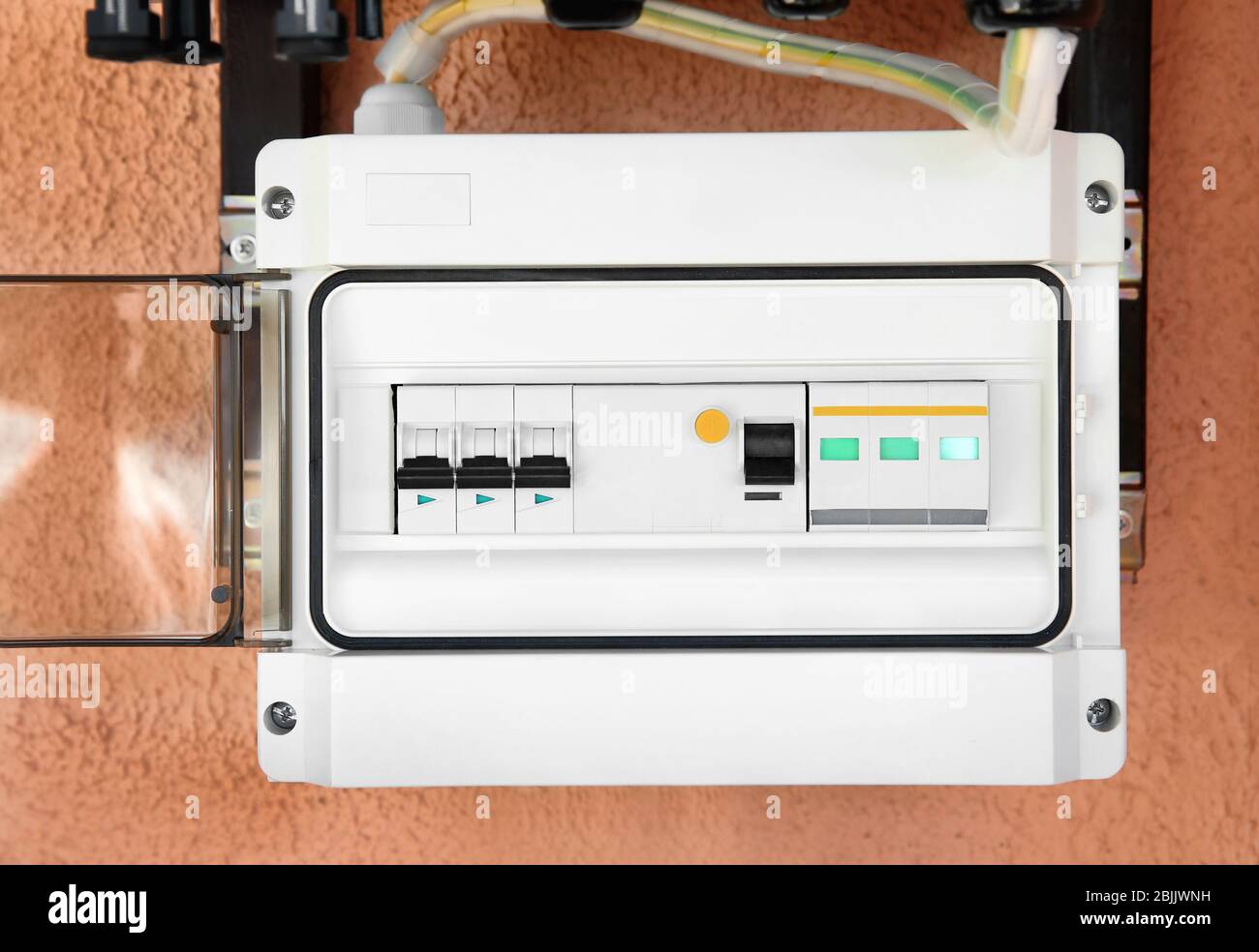 Wall-mounted control unit of solar panels Stock Photo - Alamy