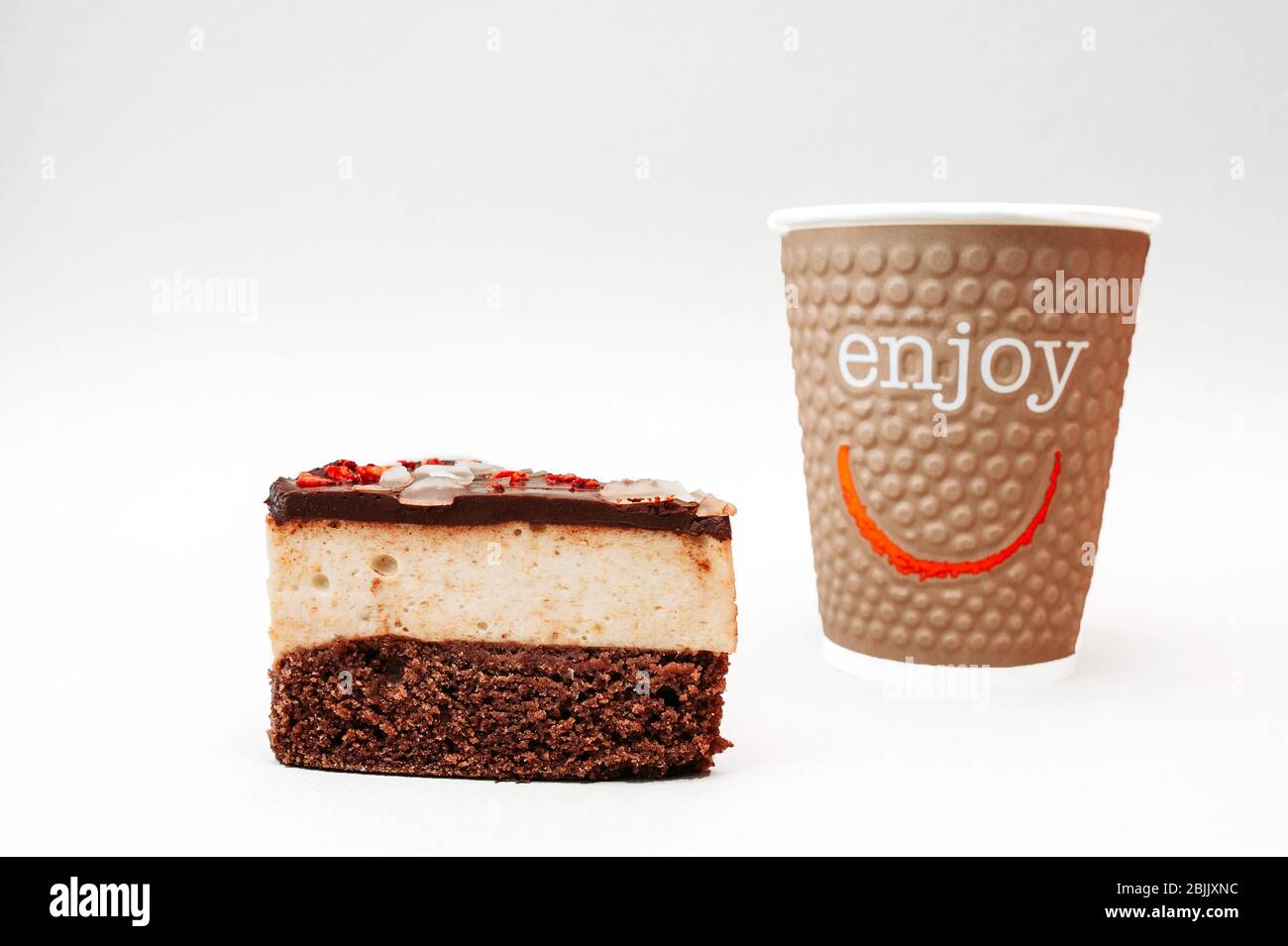 sweet set to go. Online food ordering . A piece of chocolate cake and a ...