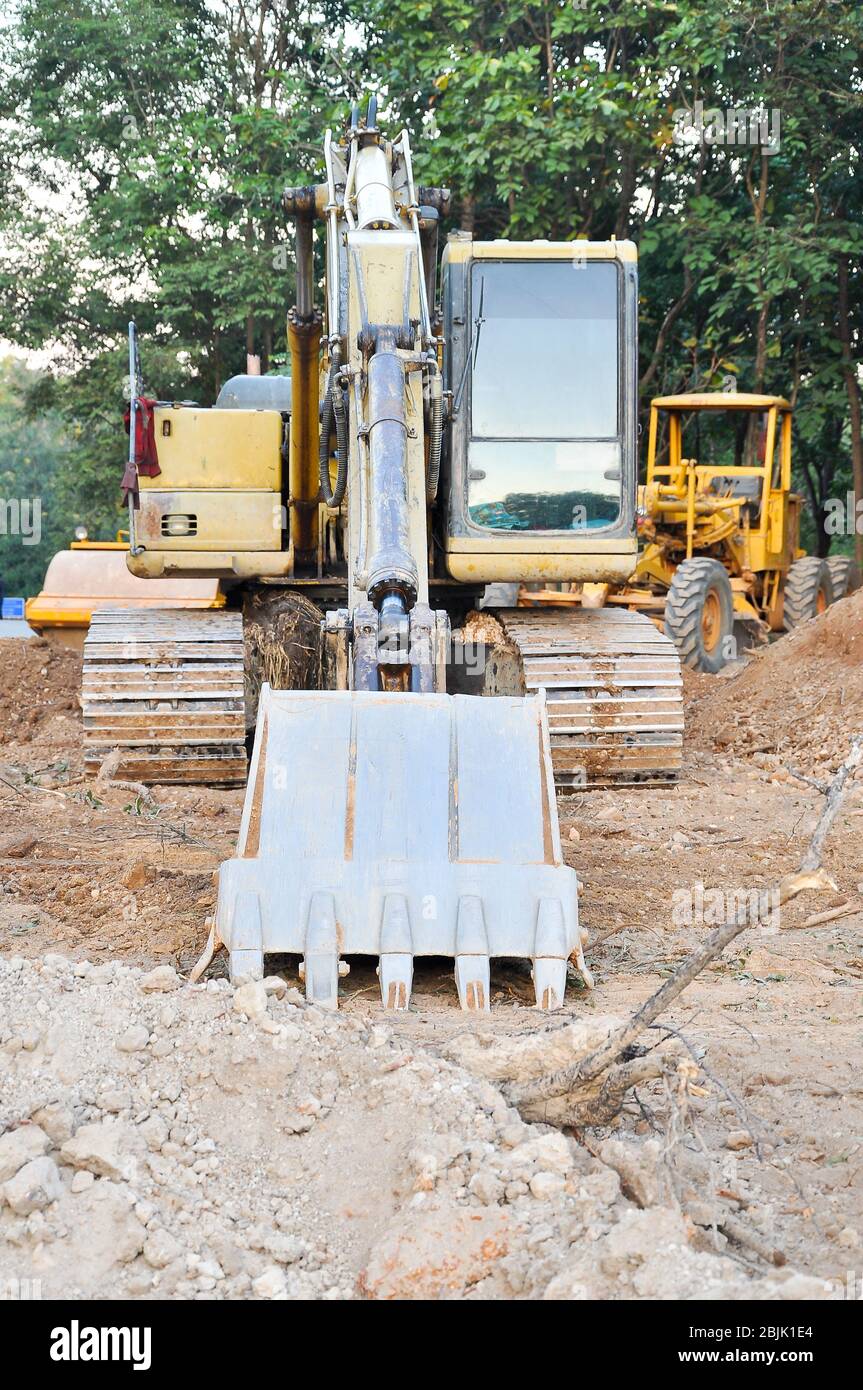 Excavators are also called diggers Stock Photo - Alamy