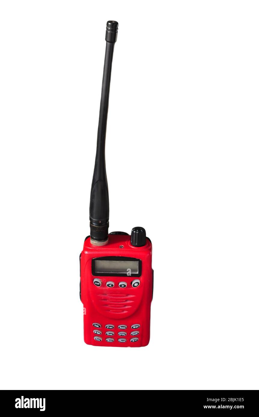 Red walkie talkie for communication Stock Photo - Alamy