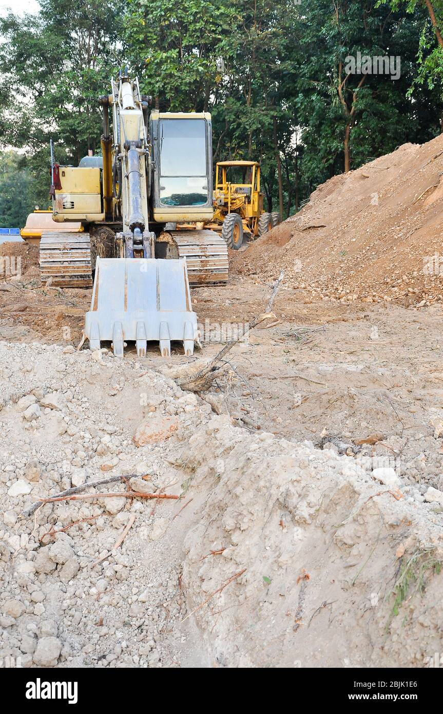 Excavators are also called diggers Stock Photo - Alamy