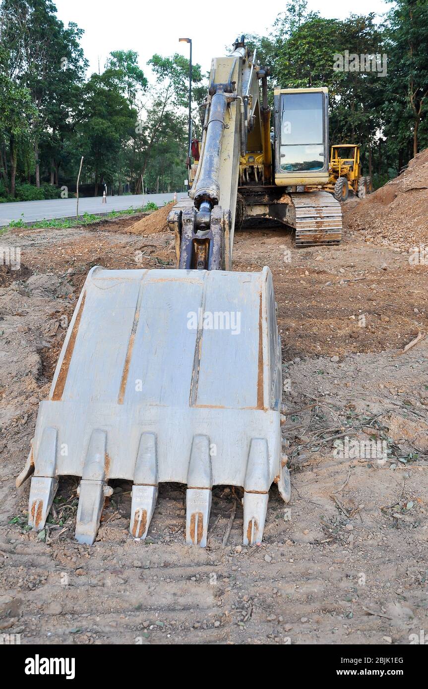 Excavators are also called diggers Stock Photo - Alamy